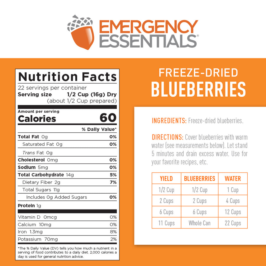 Emergency Essentials® Freeze-Dried Whole Blueberries Large #10 Can – Be ...