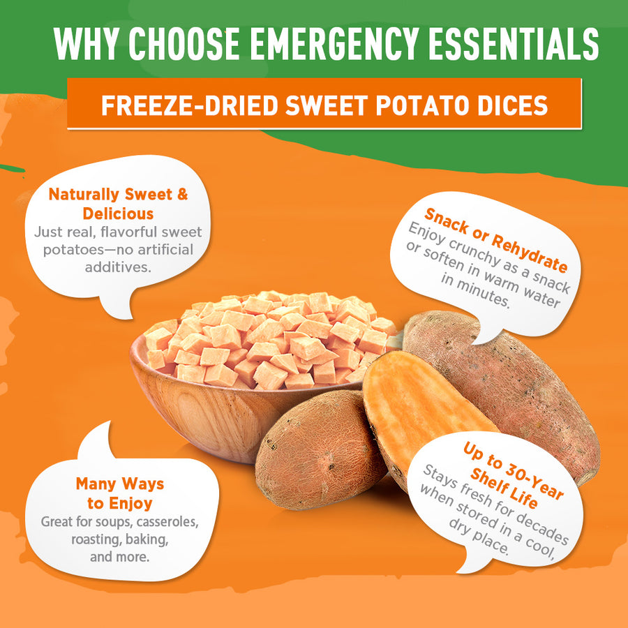 Emergency Essentials® Freeze-Dried Sweet Potato Dices with Peel Large ...