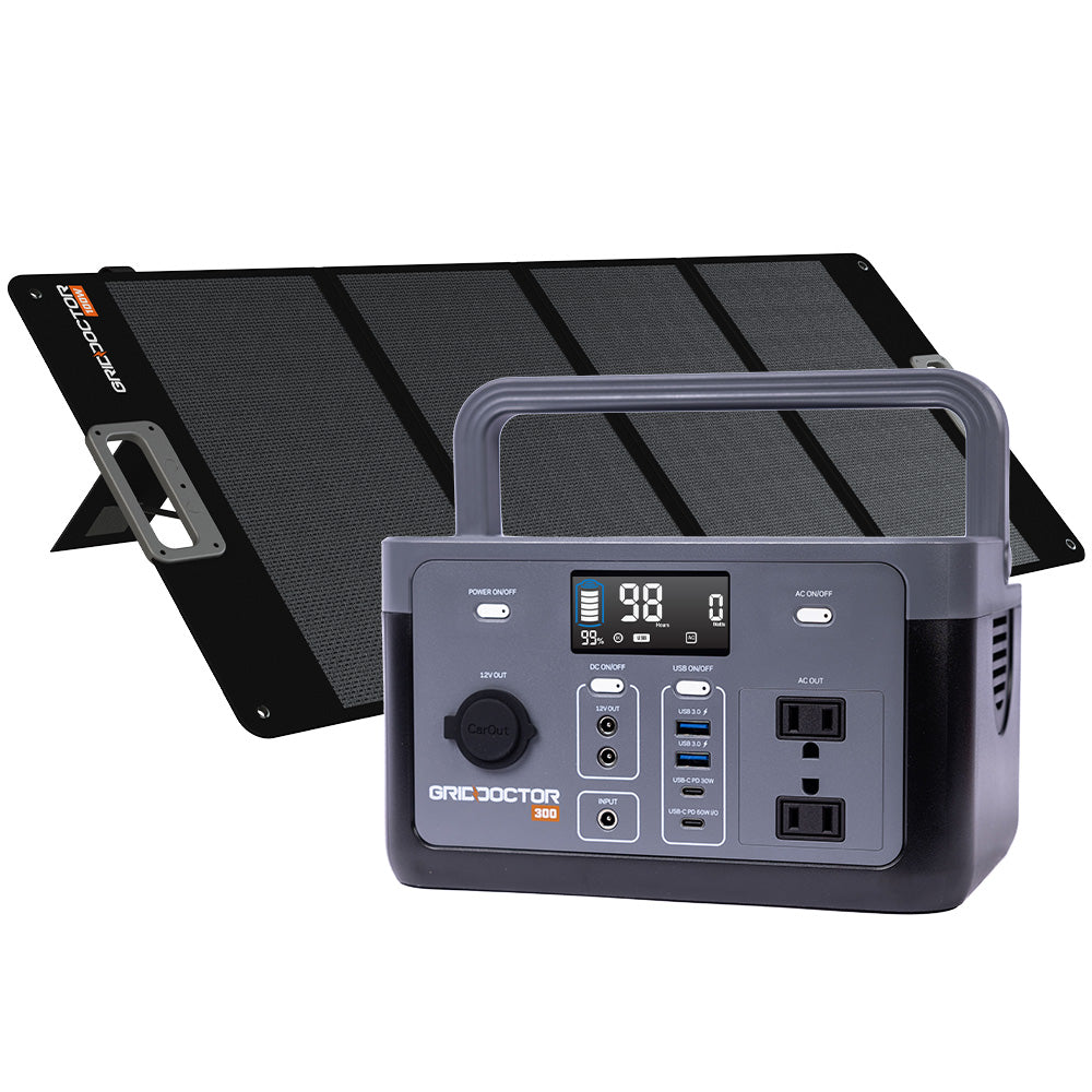 Grid Doctor 300 Portable Electric Solar Generator System – Be Prepared ...