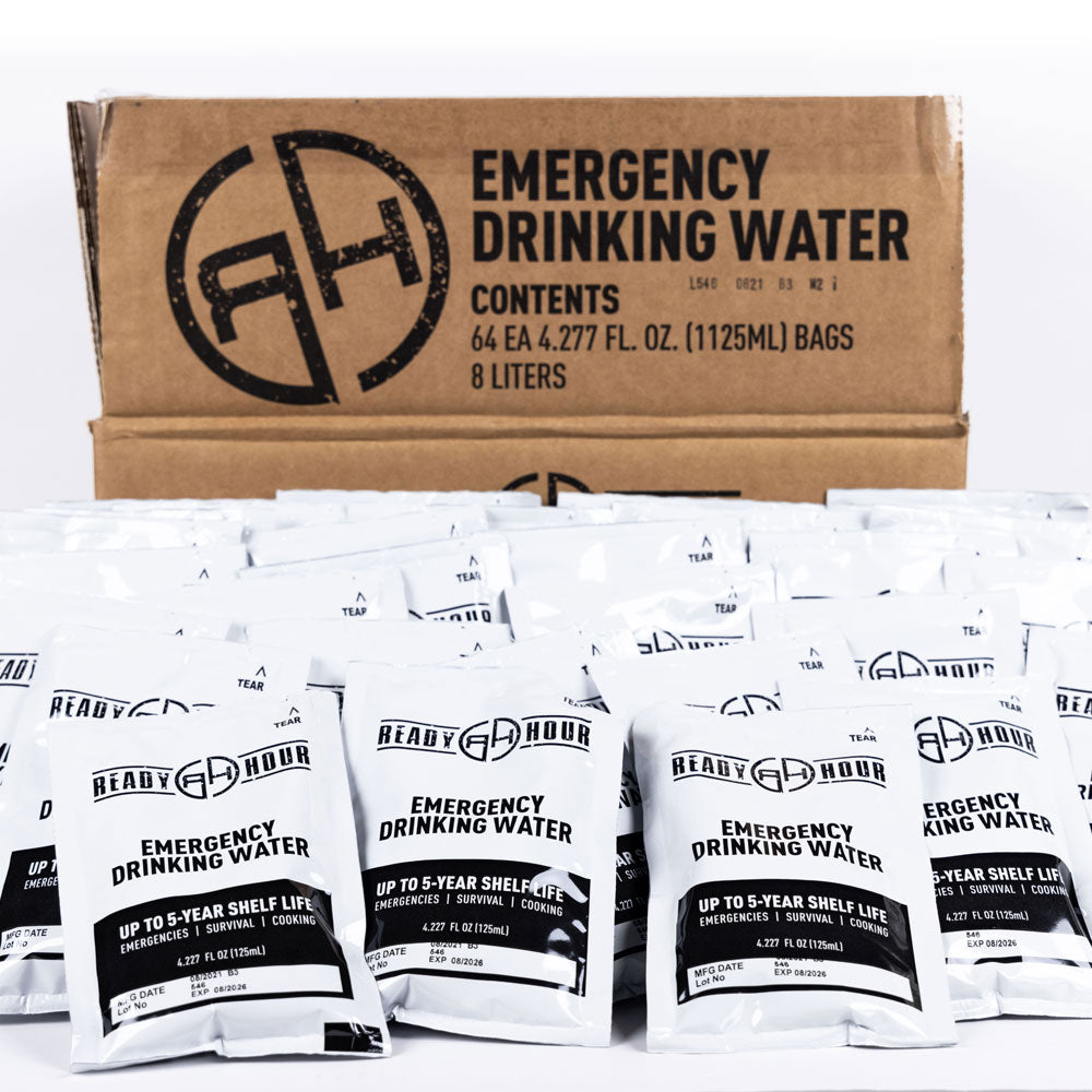 Emergency Water Pouch Case Pack (64 pouches) by Ready Hour – Be ...