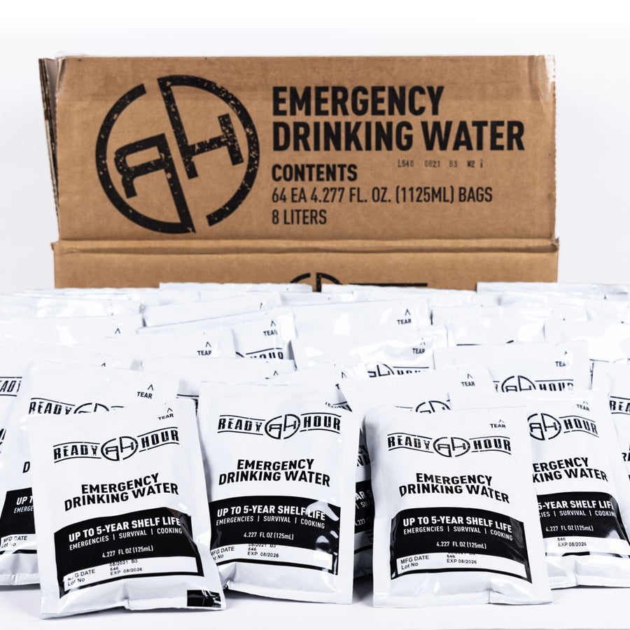 Emergency Water Pouch Case Pack (64 pouches) by Ready Hour – Be ...